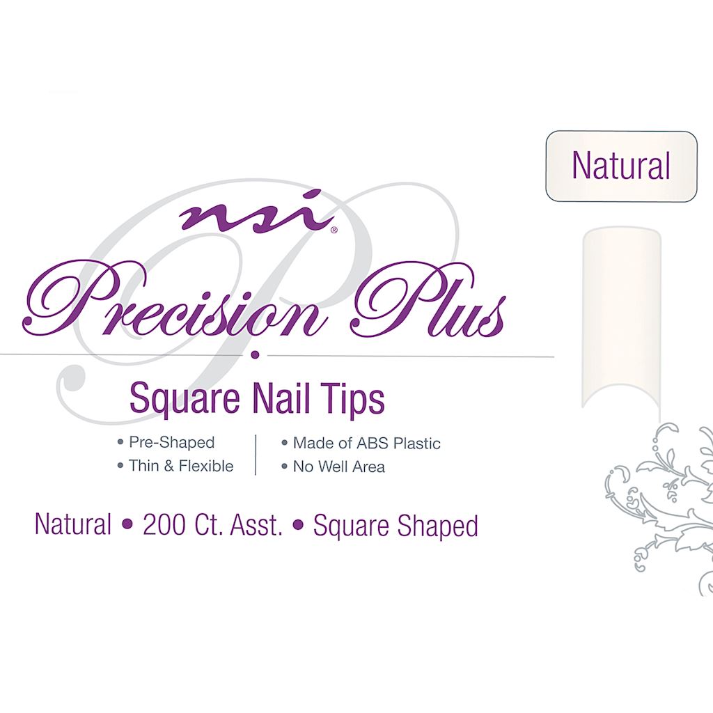 PRECISION PLUS Natural Square Nail Tips - NSI Australia