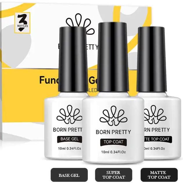 Trio Pack - Base Coat + Top Coat + Matte Top Coat Born Pretty 10ml — NSI Australia