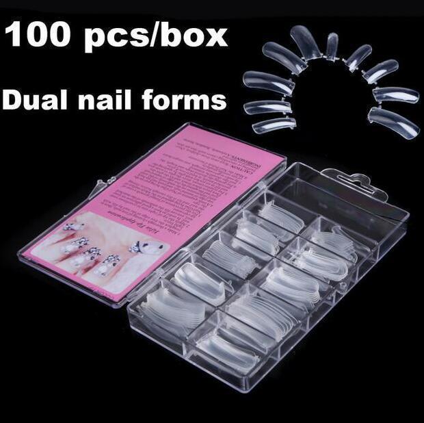 Dual Nail Form Tips - Tray 100ct Tips for Poygel — NSI Australia